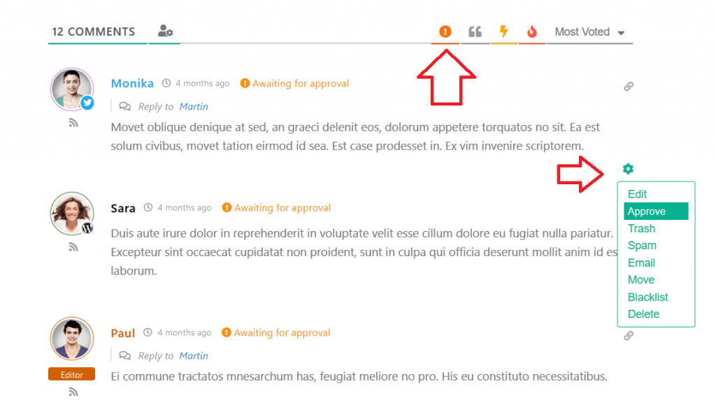 wpDiscuz – Frontend Moderation – gVectors Team