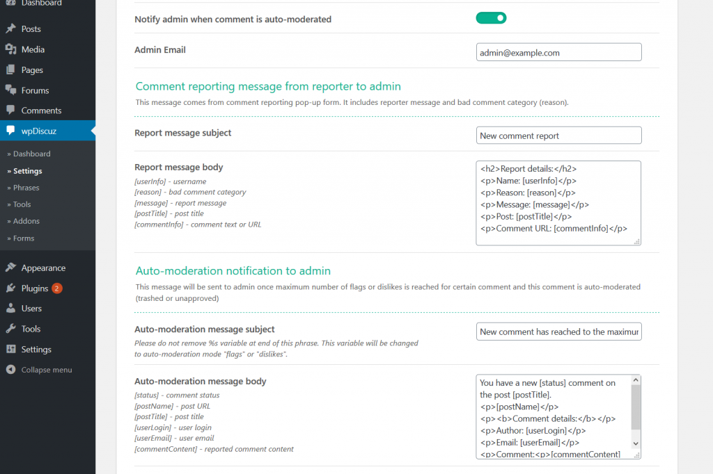 wpDiscuz – Report and Flagging – gVectors Team