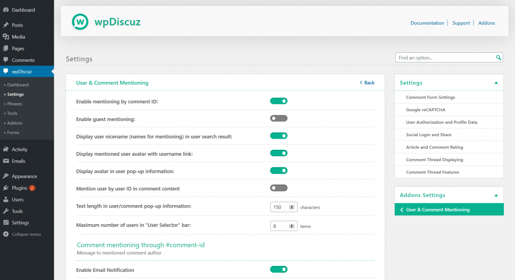 Wpdiscuz User And Comment Mentioning Gvectors Team