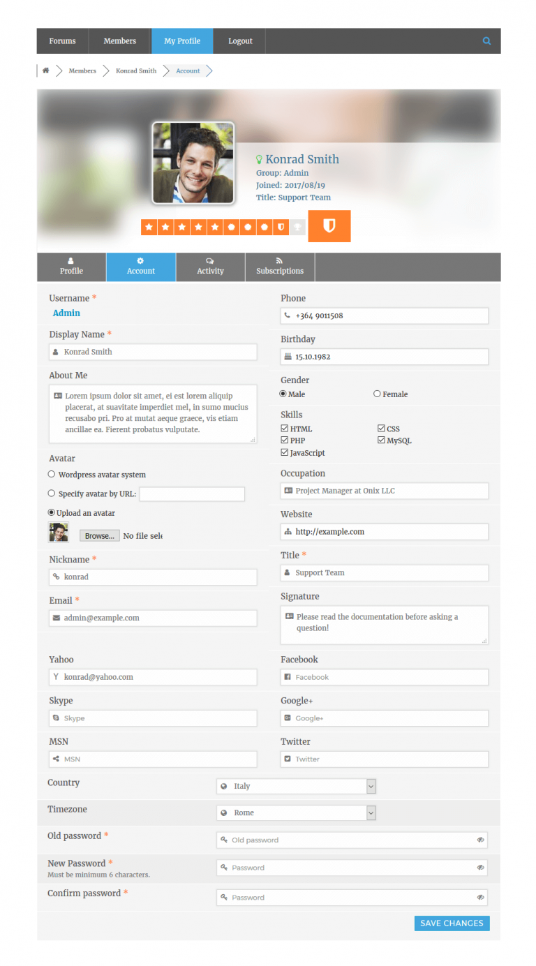 wpForo – User Custom Fields – gVectors Team