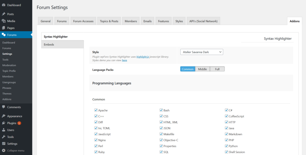 wpForo Syntax Highlighter – gVectors Team