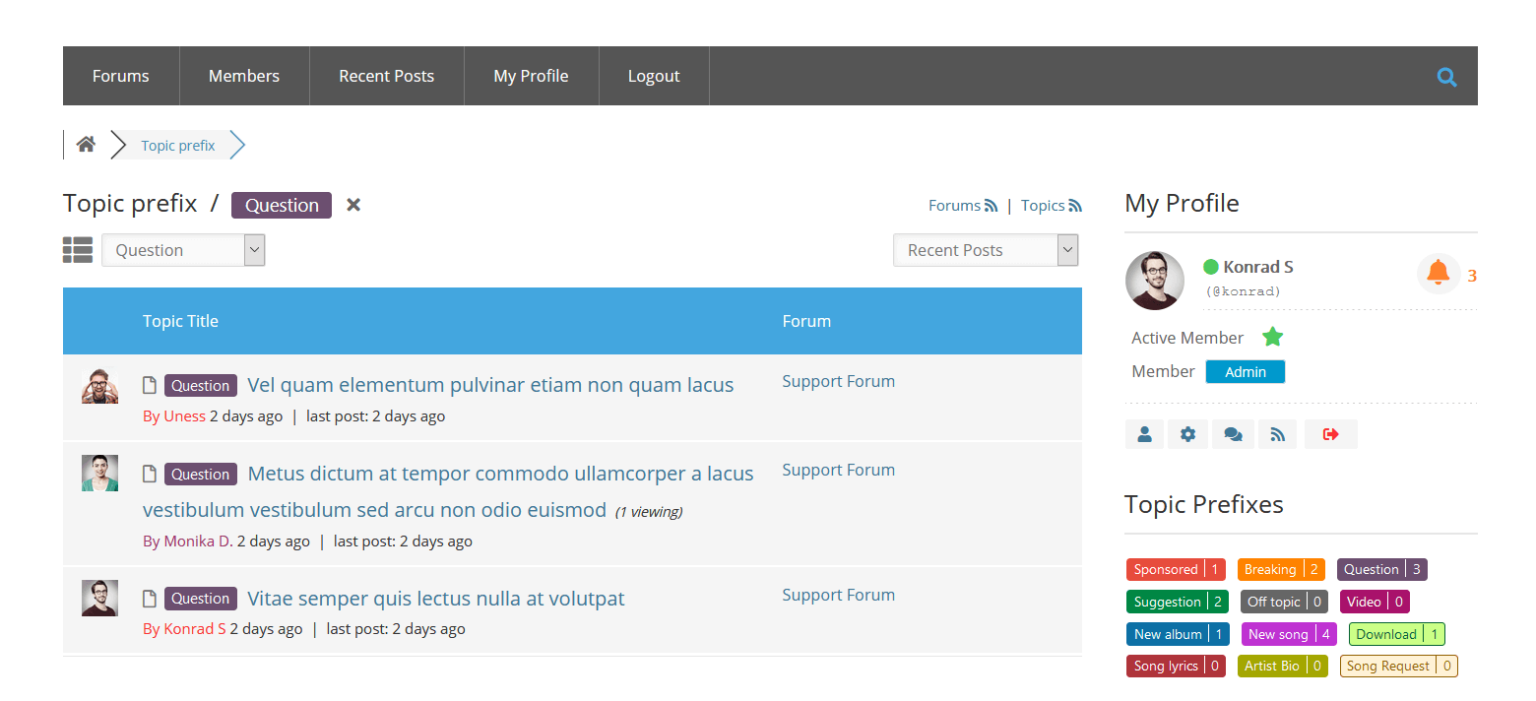 wpForo – Topic Prefix & Tag Manager – gVectors Team