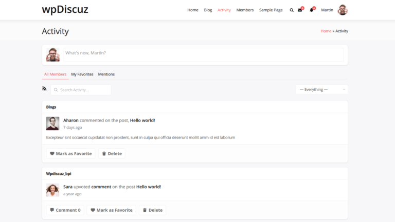 wpDiscuz – BuddyPress Integration – gVectors Team