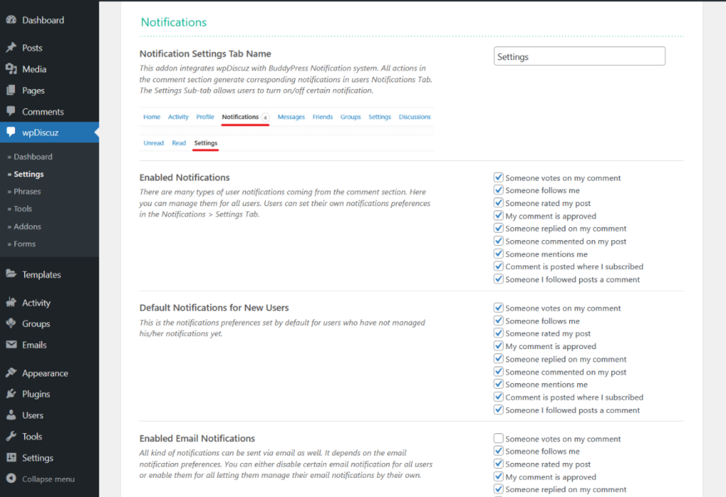 wpDiscuz – BuddyPress Integration – gVectors Team