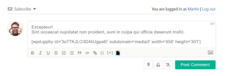 wpDiscuz – GIPHY Integration – gVectors Team