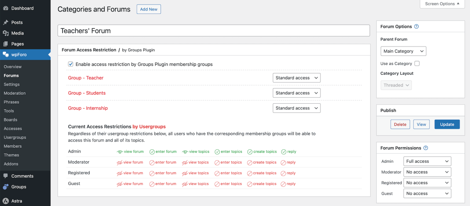 wpForo – Groups Plugin Integration – gVectors Team