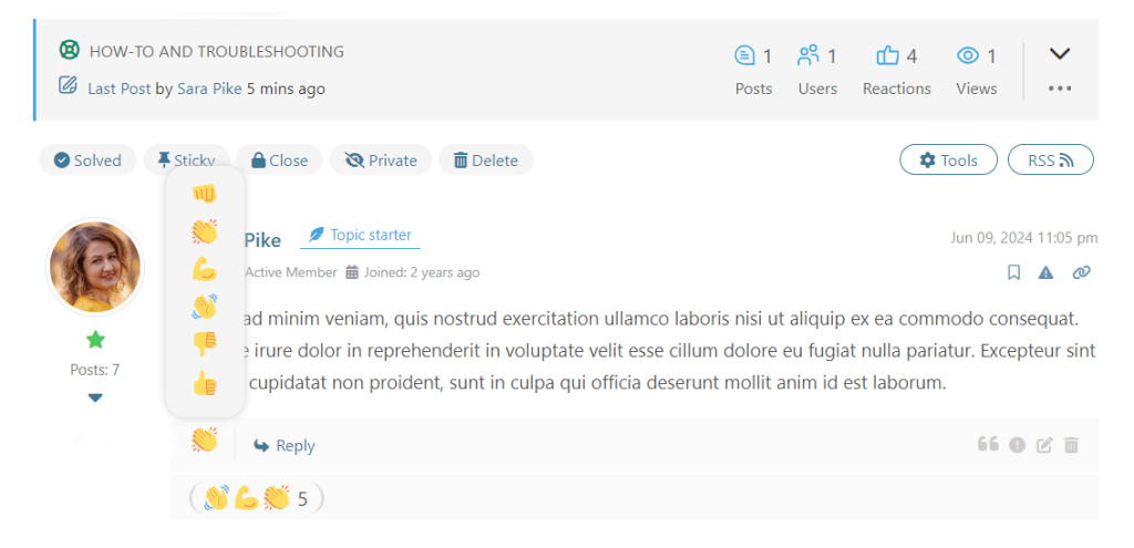 wpForo – Advanced Reactions – gVectors Team