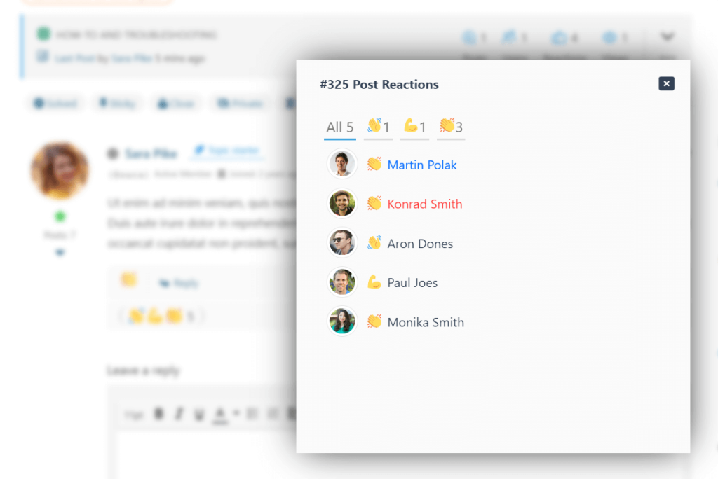 wpForo – Advanced Reactions – gVectors Team