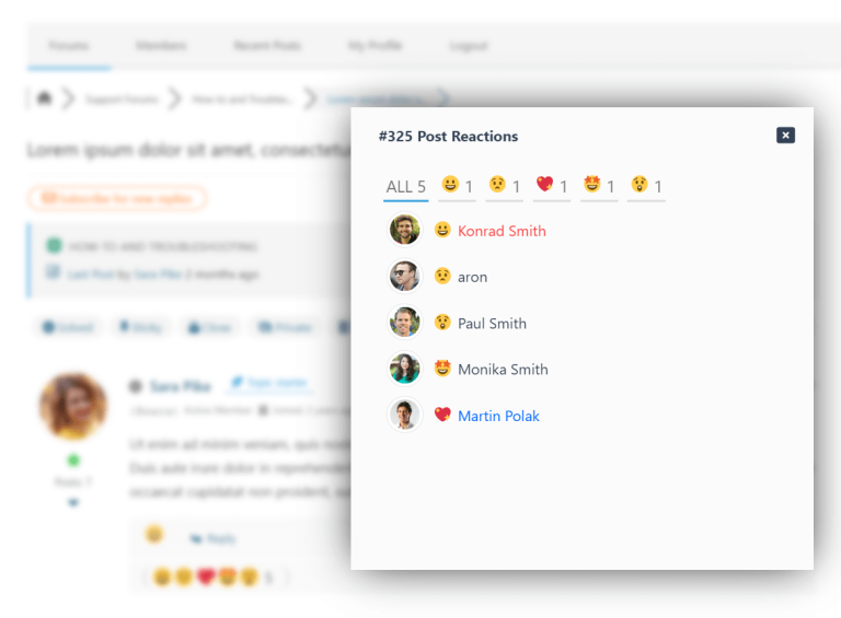 wpForo – Advanced Reactions – gVectors Team